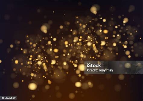 배경에 보케로 격리 된 골드 글리터 텍스처 입자 색깔 Celebratory 색종이 디자인의 황금 폭발 벡터 일러스트 레이 션 0명에 대한 스톡 벡터 아트 및 기타 이미지