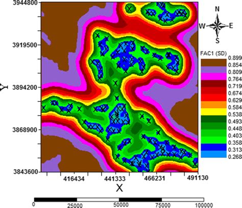 Map Of The Estimation Variance Highlighting The Reliability Of Kriging Download Scientific Diagram