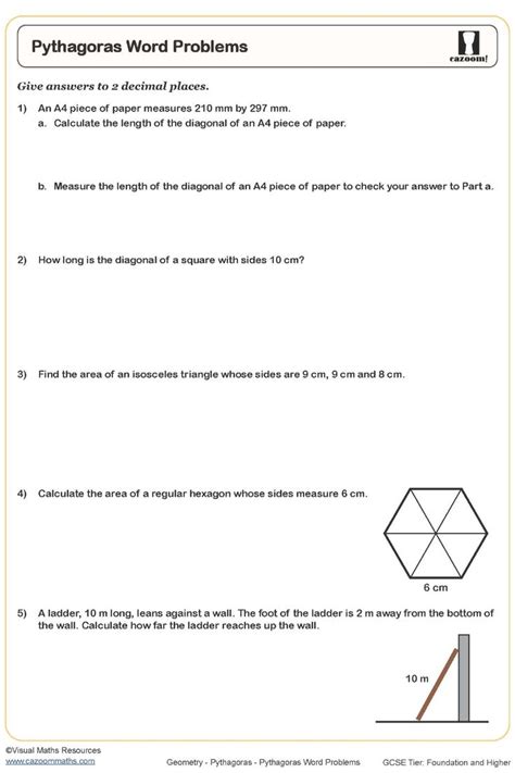 Pythagoras Word Problems In 2024 Word Problems Word Problem Worksheets 10th Grade Math