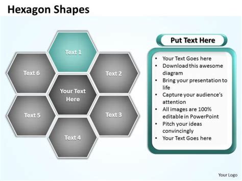 Ppt Hexagon Angles Chart Editable Powerpoint Templates 2010 Business