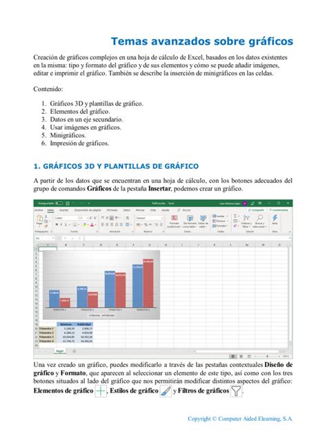 5 Temas Avanzados Sobre Gráficos Excel Pdf Métodos Y Materiales De Enseñanza Informática