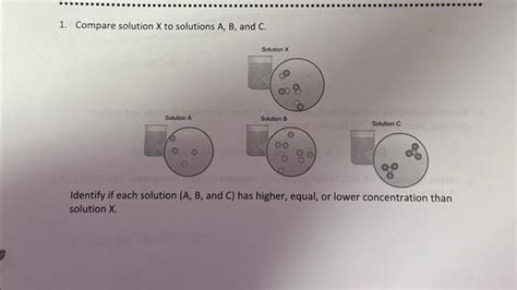 Solved 1 Compare Solution X To Solutions A B And C