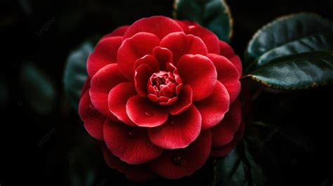 어두운 배경의 동백꽃 큰 빨간 동백 꽃의 클로즈업 고화질 사진 사진 빨간색 배경 일러스트 및 사진 무료 다운로드 Pngtree