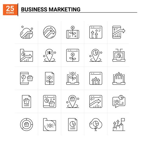 25 business marketing icon set vector background 14965257 vector art at