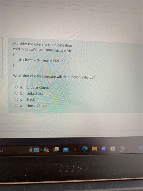 Solved Consider The Given Function Definitionvoid