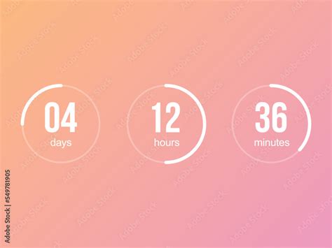 Countdown Timer Vector Clock Counter Count Down Web Site Vector Flat Line Template Digital