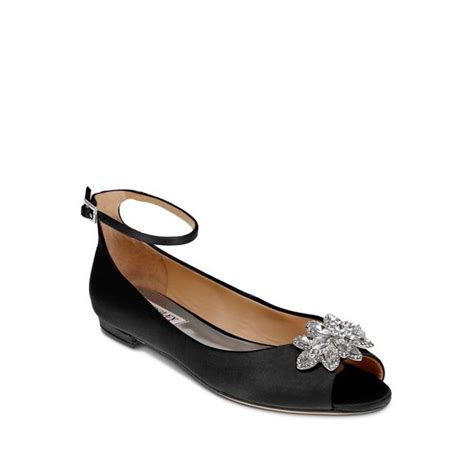Badgley Mischka Shoes Badgley Mischka Womens Black Satin Rhinestone
