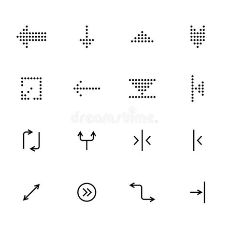 Black Arrows Icons Set Pointers For Navigation Stock Vector Illustration Of Round Thin