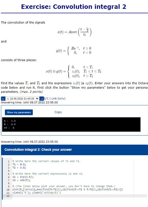 Solved The Convolution Of The Signals And Exercise Chegg Com