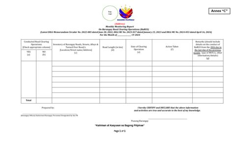 Annex C Barangay Barco Monthly Pdf