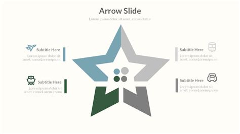 Arrow Slide Diagram With Four Different Colors And Shapes Google Slide