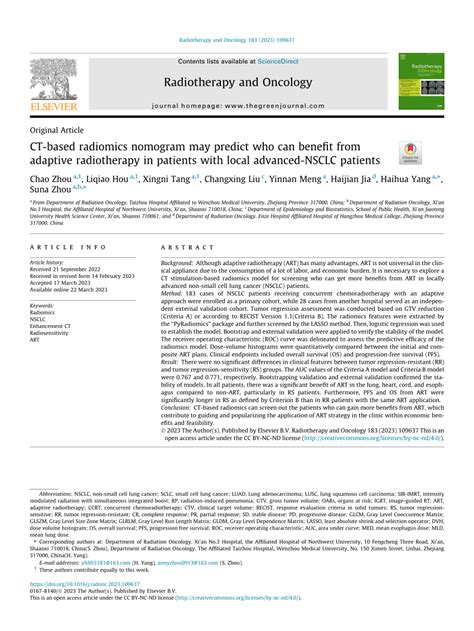 Pdf Ct Based Radiomics Nomogram May Predict Who Can Benefit From