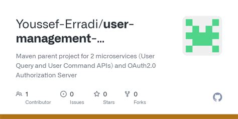 GitHub Youssef Erradi User Management Microservices Maven Parent Project For Microservices