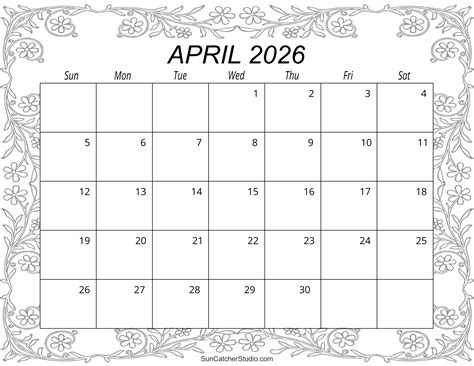 2026 Blank Monthly Calendar Printable Free Printable Blank Template
