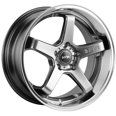 F1r Fc5 18x85 5x100 Hyper Black W Polished Lip 35mm Wheels