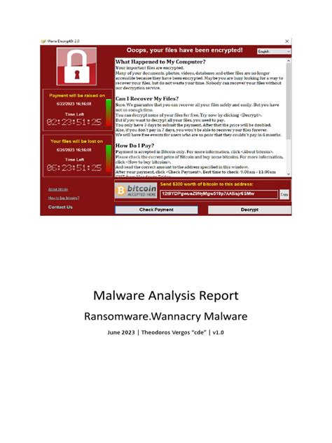 Malware Analysis Report Ransomware Wannacry Pdf Ransomware