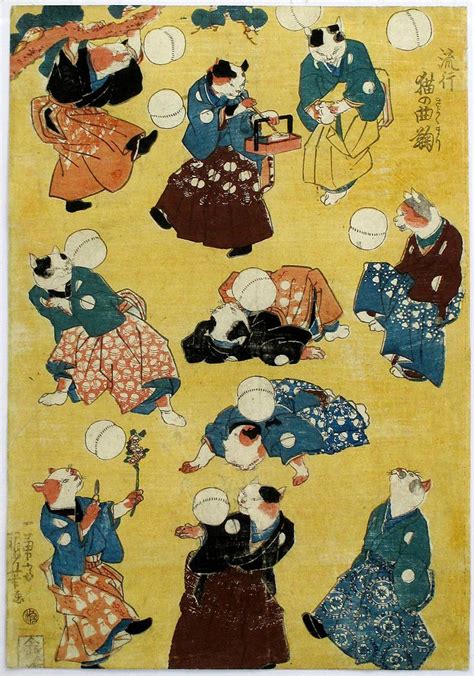 浮世絵猫づくし！広重・国芳・暁斎が描いた、かわいい猫の浮世絵 Thisismedia Japanese Vintage Art