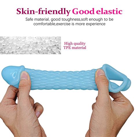 Reusable Penis Sleeve Enlarger Extender Sheath Girth Enhancing Sex Toys