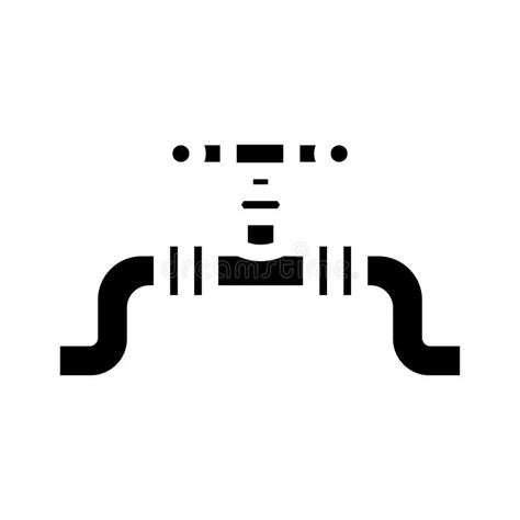 Pipeline Gas Service Glyph Icon Vector Illustration Stock Illustration