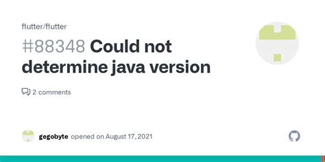 Could Not Determine Java Version Issue Flutter Flutter Github
