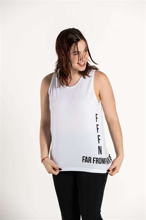 Unisex White Side Logo Singlets Fffn