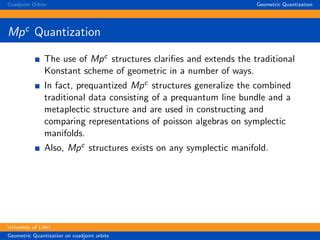 Geometric Quantization On Coadjoint Orbits Pdf Physics Science