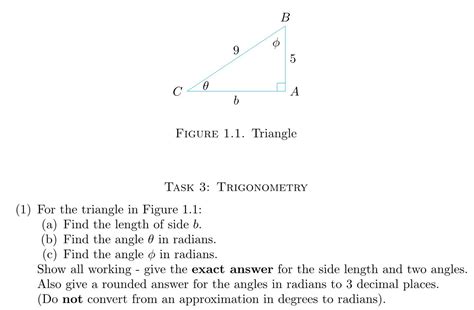 solved figure 1 1 triangle task 3 trigonometry 1 for the