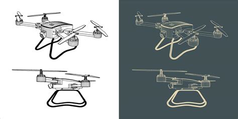 Vector Drone Or Quadcopter Line Wireframe Blueprint 36061601 Vector Art At Vecteezy