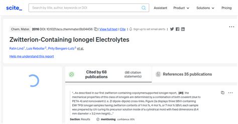 Zwitterion Containing Ionogel Electrolytes