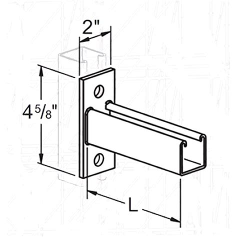 Peaksource S1983 Single Strut Bracket 1 5 8 X 1 5 8 X 24