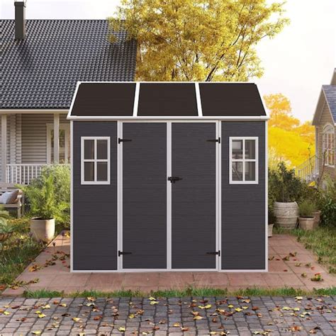 7 Ft X 8 Ft Resin Outdoor Storage Shed 56 Sq Ft Covered Area With
