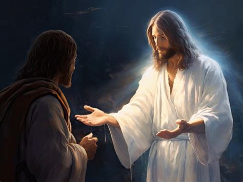 Hermosa Escena De Jesús Ayudando A Una Persona En La Oscuridad La