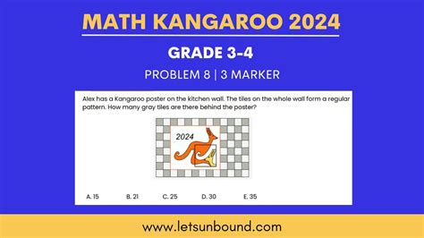 Math Kangaroo 2024 Solutions Grade 3 4 Problem 8 3 Marker 🚀