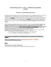 Programming1 Part1 Pdf Programming Project 1 Part 1 WARM UP
