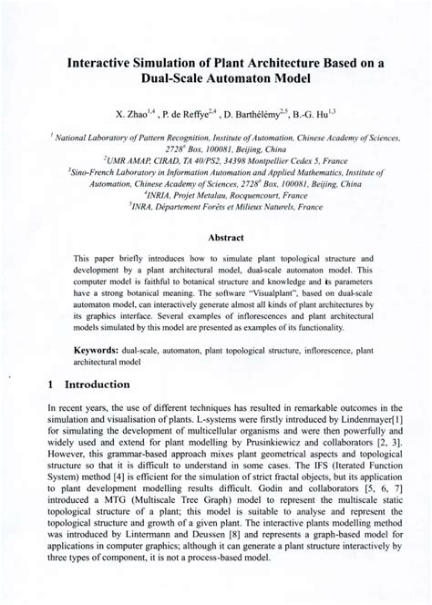 pdf interactive simulation of plant architecture based on a dual