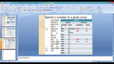 8085 Program Search A Number In A Array Youtube
