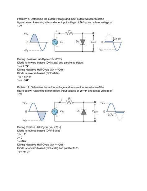 Diode Circuit Analysis Problem Set