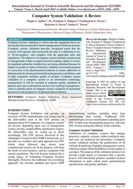 Computer System Validation Pptx