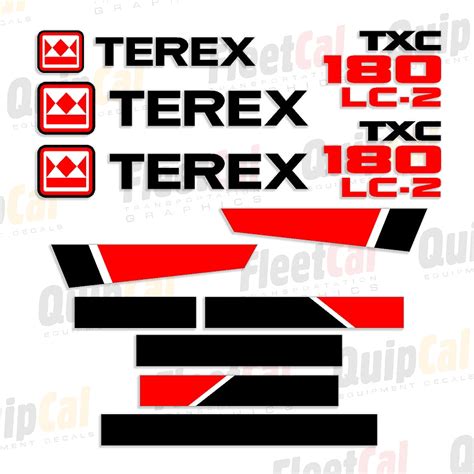 Terex Txc180lc 2 Excavator Marking Decal Set Truck And Equipment Decals