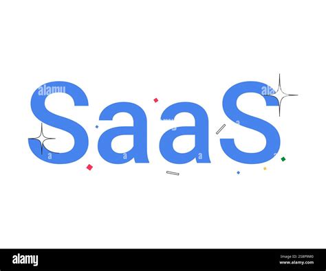 Saas Text In Flat Vector Illustration Symbolizing Software As A Service