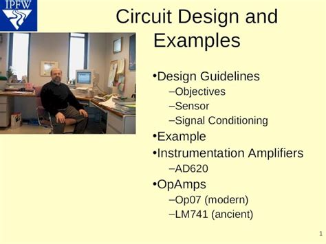 PPT 1 Circuit Design And Examples Design Guidelines Objectives Sensor Signal Conditioning