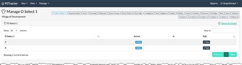 Custom Select Lists Pstracker