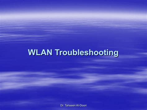 Lesson Wlan Troubleshooting
