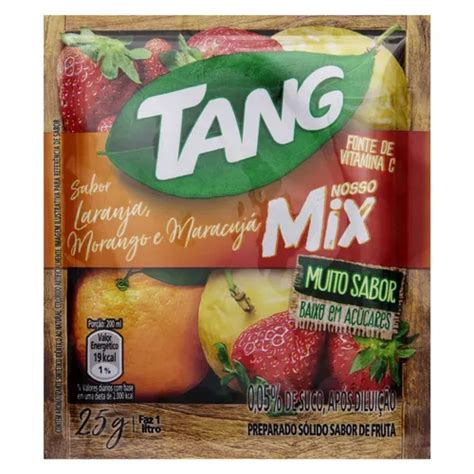 Suco De Laranja Morango E Maracujá Tang Nosso Mix Em Pó Sem Glúten 25