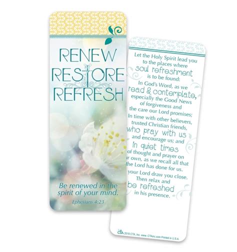 Renew Restore Refresh Jumbo Bookmark The Christian Shop