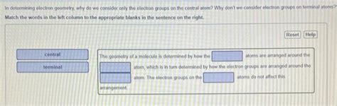 Solved In Determining Electron Geometry Why Do We Consider