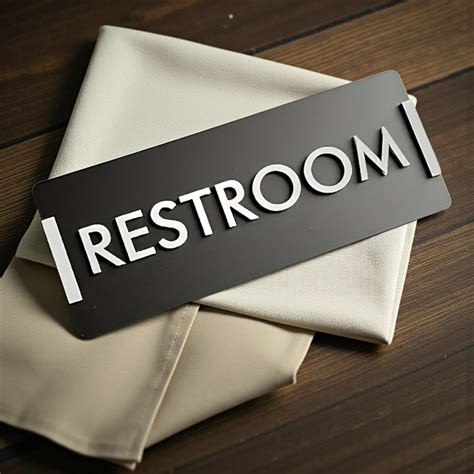 Restroom Wall Sign Modern Acrylic Door Plaque Minimalist Bathroom