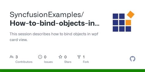 GitHub SyncfusionExamples How To Bind Objects In Wpf Card View This Session Describes How To