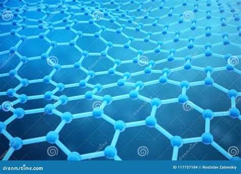 3d Rendering Abstract Nanotechnology Hexagonal Geometric Form Close Up
