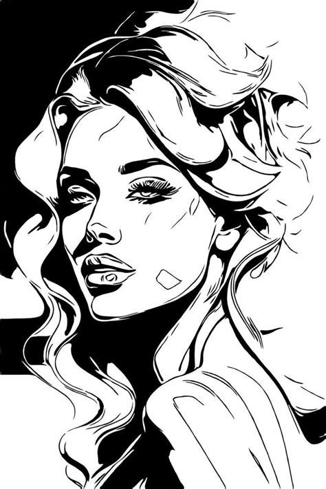 Woman Portrait Black And White 5 Digital By Dmitry O Saatchi Art